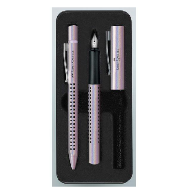 Faber - Castell set - Hemijska olovka i naliv pero, Grip pearl, M