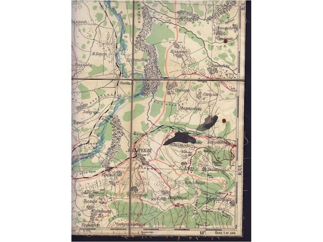 ub - lazarevac - detaljna vojna karta- mapa c.1900