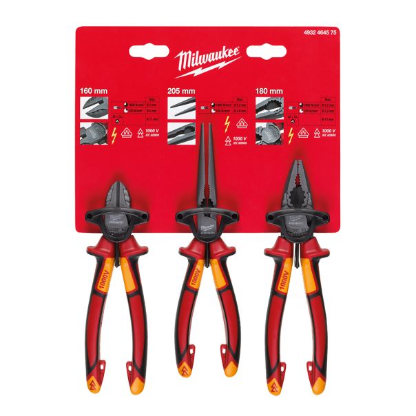 MILWAUKEE Izolovana klešta VDE set 3/1 180 mm