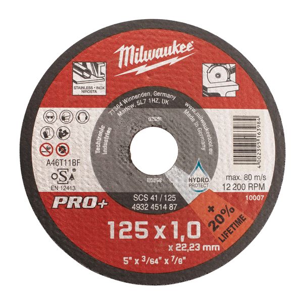 MILWAUKEE Tanka rezna ploča za metal PRO+ 125 x 1 x 22.2 mm