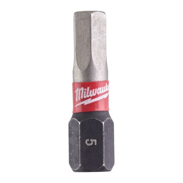 MILWAUKEE Udarni bitsevi HEX SHOCKWAVE ojačani 1/4″ 5 x 25mm