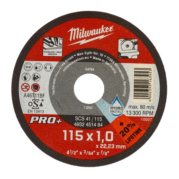 MILWAUKEE Tanka rezna ploča za metal PRO+ 115 x 1 x 22.2 mm