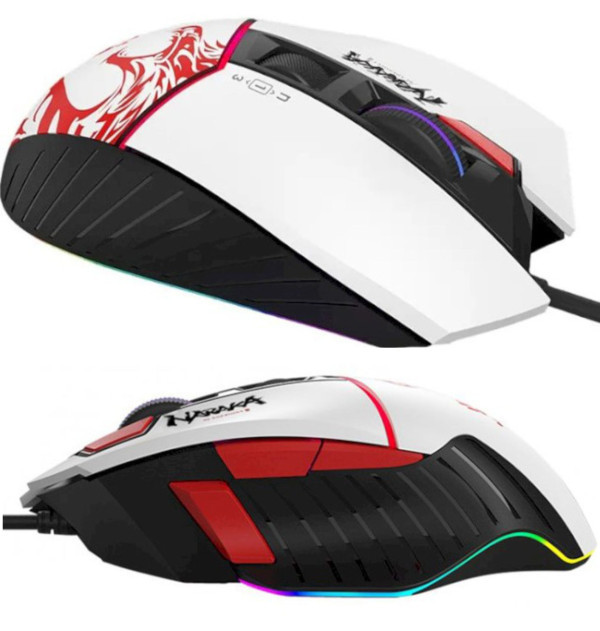 A4-W95 Max NARAKA Bloody RGB Gejmerski mis, 2000Hz/100-12.000 DPI, White USB 135mm