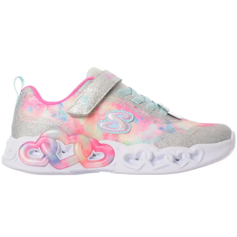 Skechers Patike za devojčice INFINITE HEART LIGHTS, Srebrno-roze