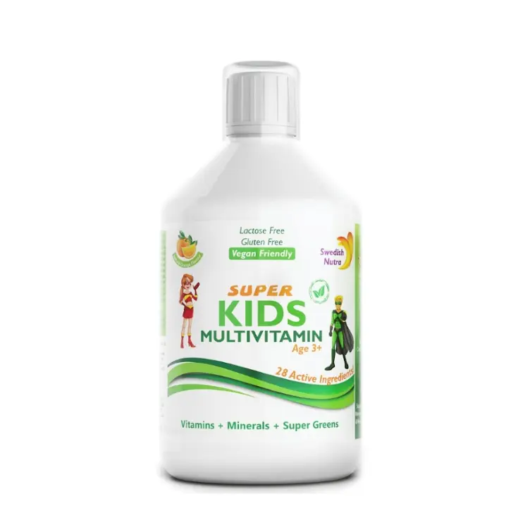 Swedish Nutra Super Kids Multivitamin suplement za decu, Bez šećera, 500ml