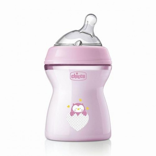 Chicco nf plastična flašica 250ml silikon 2m+ roze