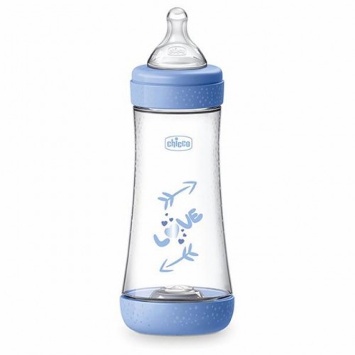 Chicco p5 plastična flašica 300ml silikon plava