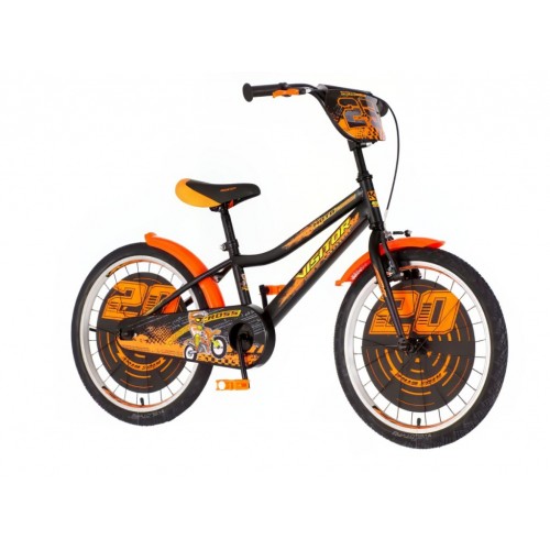 Crno narandžasta moto cross muška dečija bicikla -mot200
