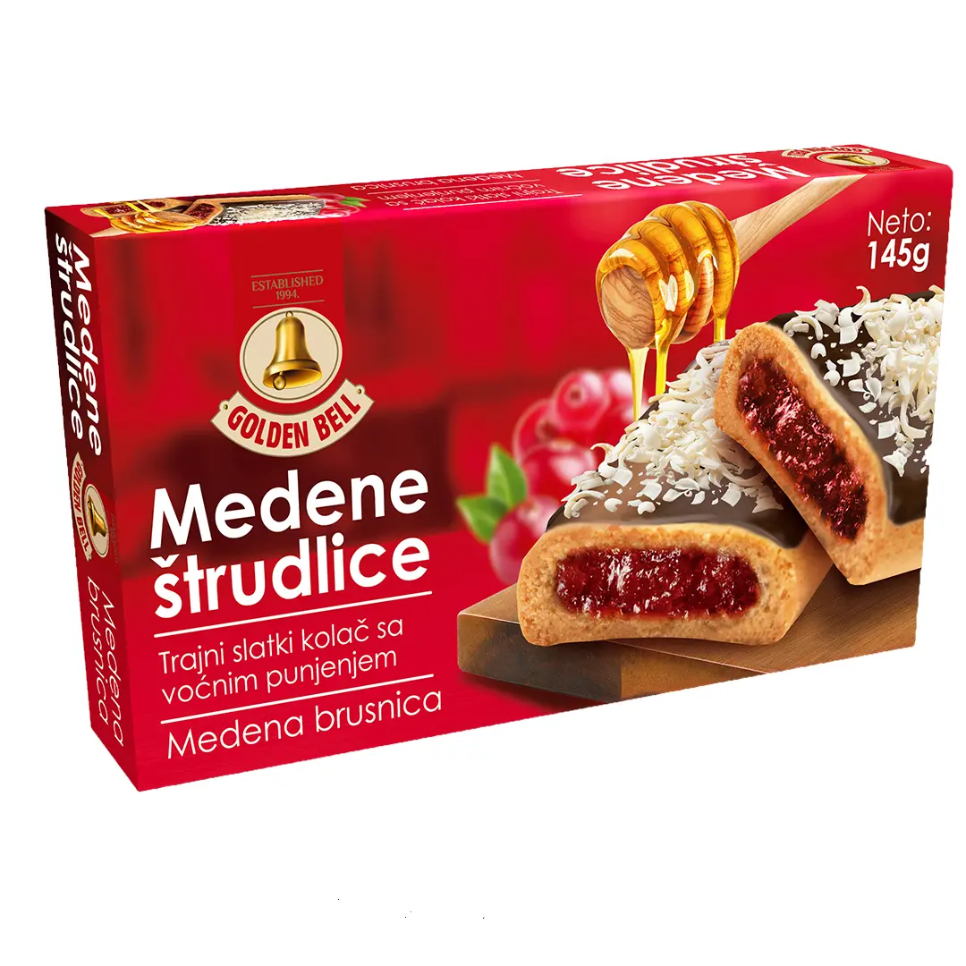 GOLDEN BELL Štrudla Medena, Brusnica, 145 g