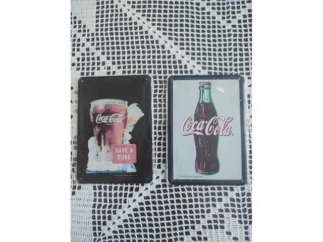 Coca Cola dve originalna retro table 10 x 14 cm *Retko