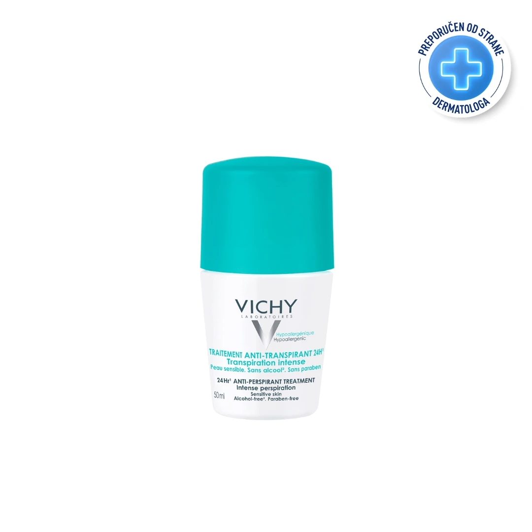 VICHY DÉODORANT Roll-on Intense Dezodorans za Regulaciju Prekomernog Znojenja 48h, 50 mL