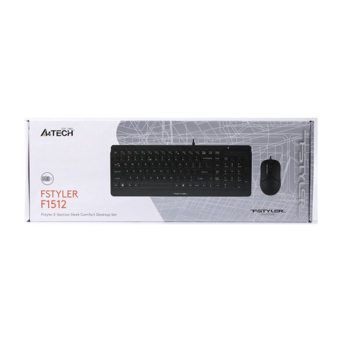 A4-F1512 A4Tech tastatura YU-LAYOUT + mis USB, Black