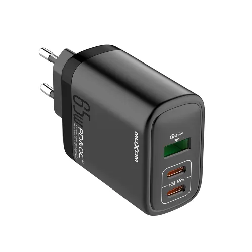 Kuciste punjaca Moxom MX-HC74 2xUSB-C 65W USB-A 60W 5A crno (MS)