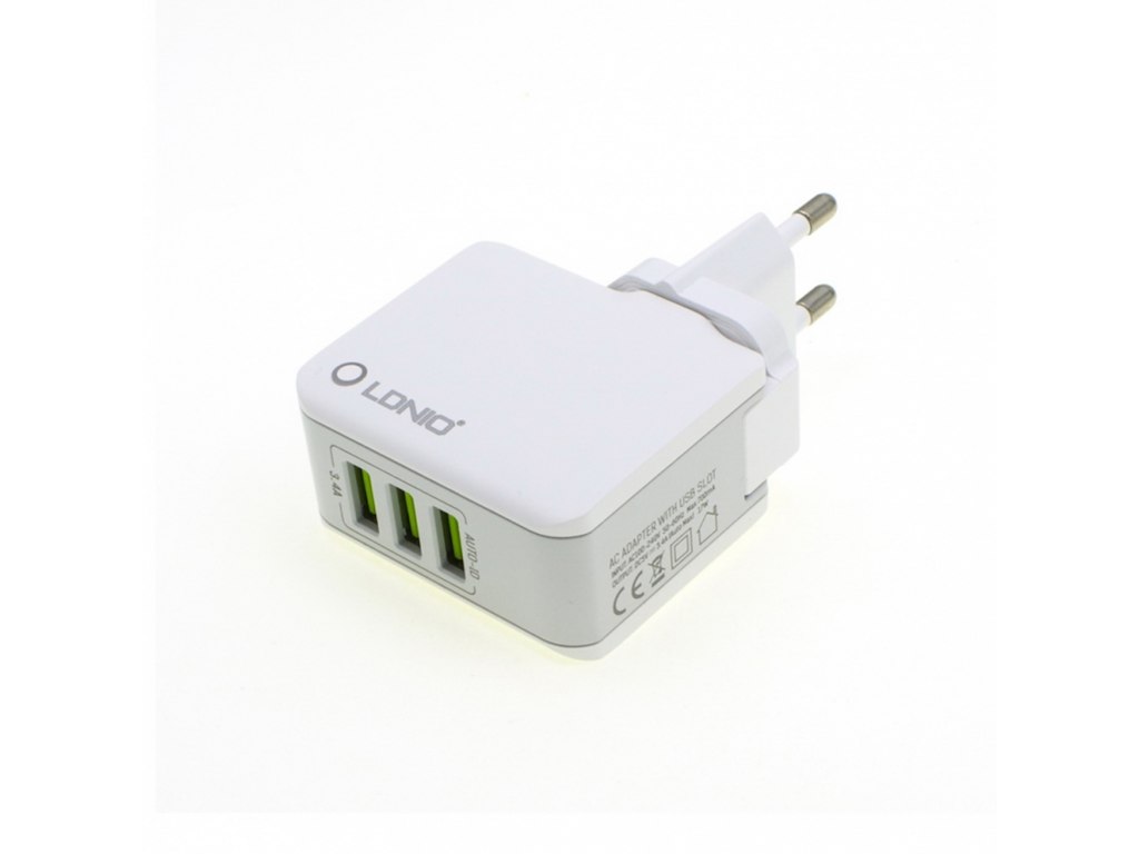 LDNIO Kućni punjač A3303 3XUSB 5V 3.4A White/Beli