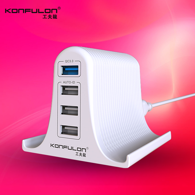 KONFULON Kućni punjač C52Q 4 USB (1 USB fast charging) White/Beli