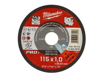 MILWAUKEE Tanka rezna ploča za metal PRO+ 115 x 1 x 22.2 mm