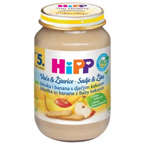 Hipp kašica jabuka i banana sa dečijim keksom 190gr 5M+