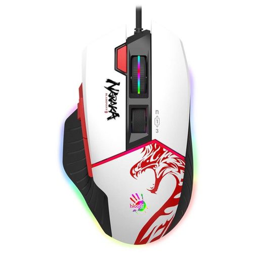 A4-W95 Max NARAKA Bloody RGB Gejmerski mis, 2000Hz/100-12.000 DPI, White USB 135mm