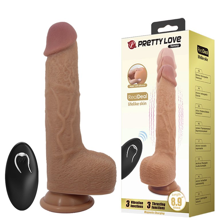 Silikonski vibro dildo sa pomeranjem 23cm Tommy