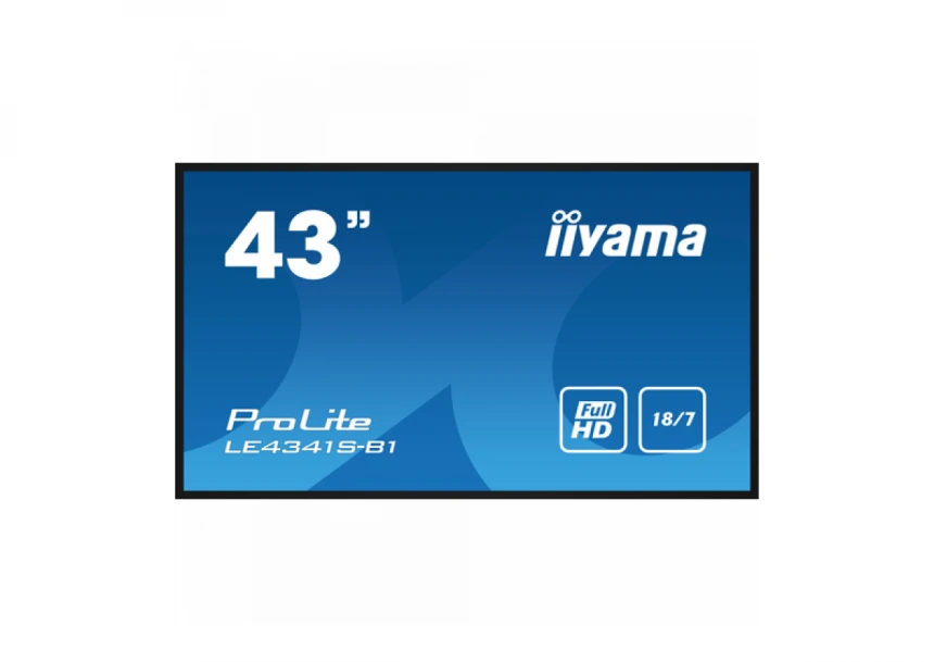 iiyama PROLITE LE4341S-B1 43" 1920x1080, IPS panel, 1% Haze, Landscape mode, Speakers 2x 10W , VGA, 3x HDMI, 350cd/m², Media Play USB Port, Control LAN / RS232C, VESA 400x400
