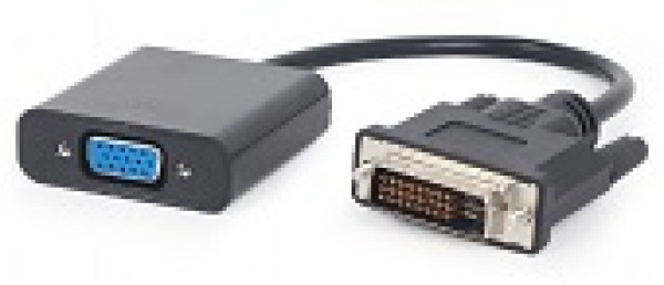 VIDEO Adapter DVI-D to VGA HD15, M/F, Cable 20cm, Black ( A-DVID-VGAF-01 )