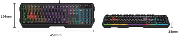 A4-B135N A4Tech Bloody Gejmerska svetleca tastatura(NEON LED), black, USB, US layout