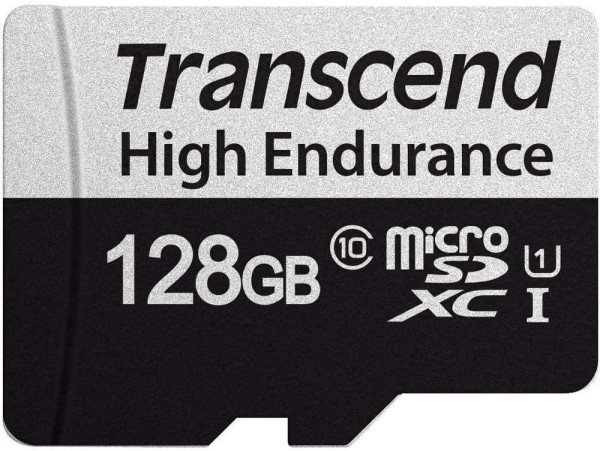 128GB microSD w/ adapter U1, High Endurance microSDXC 350V, Read/Write 95/45 MB/s ( TS128GUSD350V )