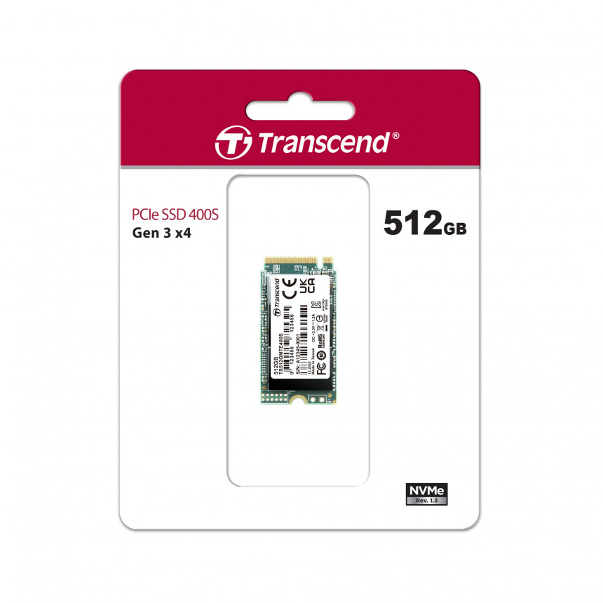 SSD M.2 2242 Transcend 512 GB - PCIe Gen3x4, TS512GMTE400S