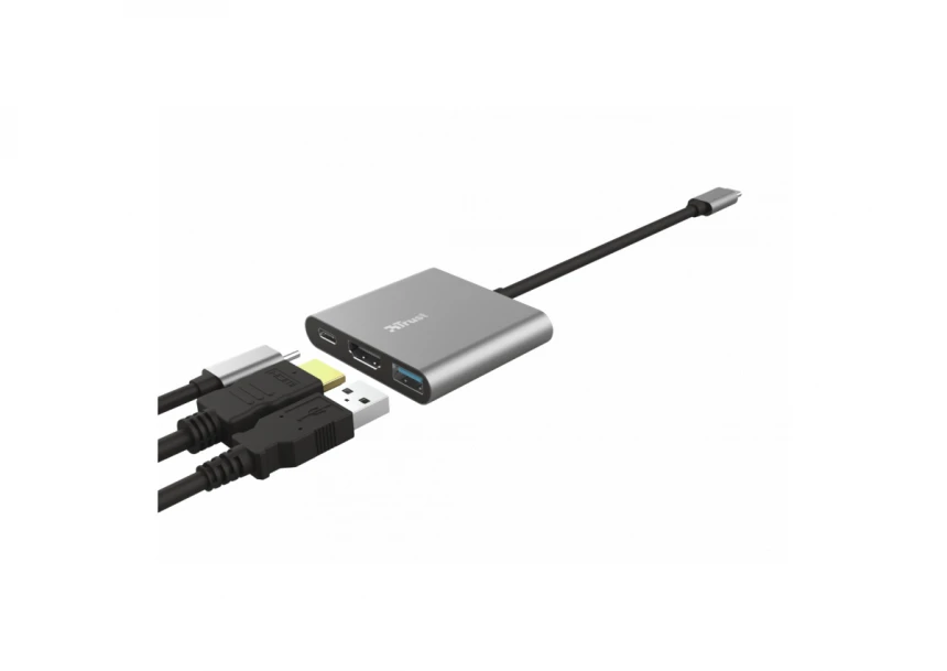 Adapter TRUST DALYX USBC/3in1/Aluminjum/siva