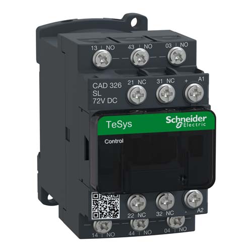 SE Control relay TeSys Deca 3NO+2NC 0 to 690V 72VDC low consumption coil Lugs-ring terminals