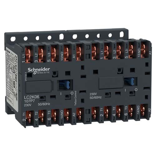 SE Reversing contactor TeSys K 3P AC-3/AC-3e440V 9 A 1NO 24V AC coilfaston connectors