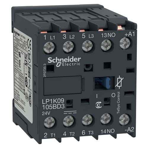 SE contactor TeSys K 3P AC-3 440V 9A 1NO aux 24V DC coil with integral suppression device