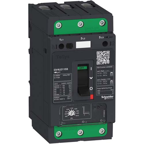 SE Motor circuit breaker TeSys GV4 3P 115A Icu 50kA magnetic EverLink terminals