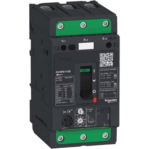 SE Motor circuit breaker TeSys GV4 3P 7A Icu 100kA thermal magnetic Everlink terminals