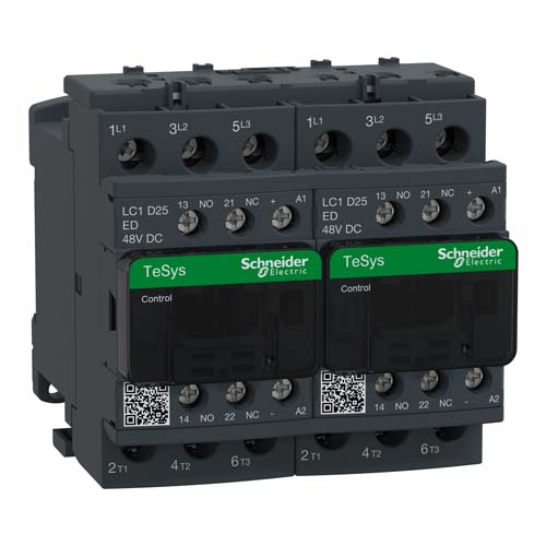 SE TeSys Deca reverzni kontaktor3P(3NO)AC-3<=440V 25A48V DC kalem