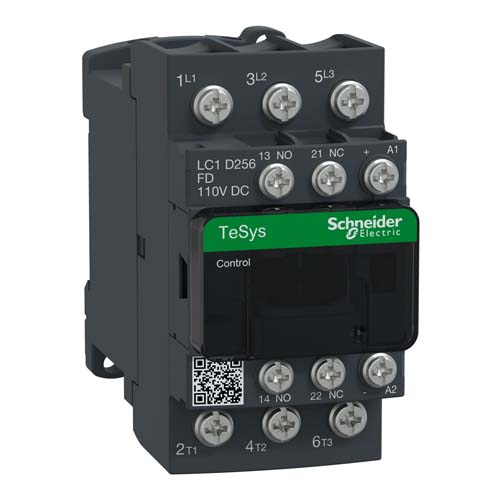 SE Contactor TeSys Deca 3P(3NO) AC-3/AC-3e <=440V 25A 110V DC coil lugs-ring terminals