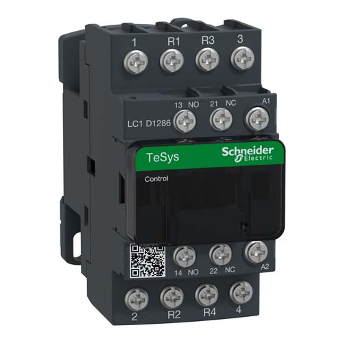 SE Contactor TeSys Deca 4P(2NO+2NC) AC-1 <=440V 25A 240VAC 50/60Hz coil lugs-ring terminals