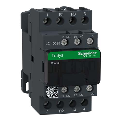 SE Contactor TeSys Deca 4P(2NO+2NC) AC-1 <=440V 25A 200VAC 50/60Hz coil screw clamp terminal