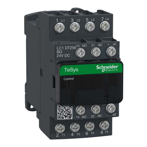 SE Contactor TeSys Deca 4P(4 NO) AC-1 <=440V 25A 24VDC standard coil lugs-ring terminals