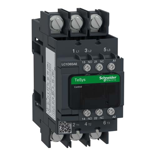 SE Contactor TeSys Deca 3P(3 NO) AC-3/AC-3e <=400V 65A 24V AC 50/60Hz coil lugs-ring terminals