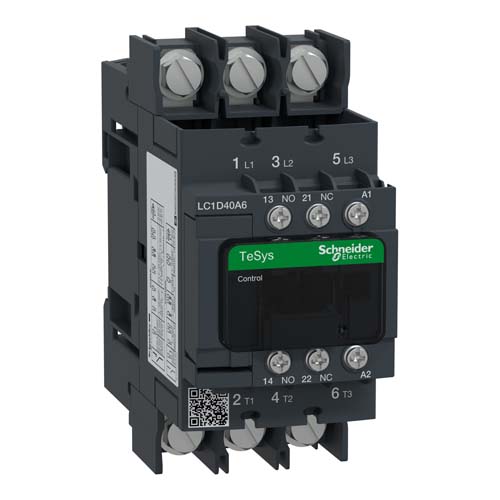 SE Contactor TeSys Deca 3P(3 NO) AC-3/AC-3e <=400V 40A 24V AC 50/60Hz coil lugs-ring terminals