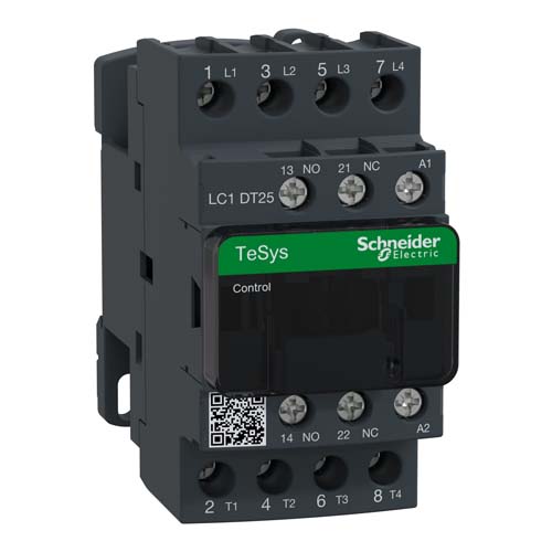SE Contactor TeSys Deca 4P(4 NO) AC-1 <=440V 25A 240VAC 50/60Hz coil screw clamp terminal