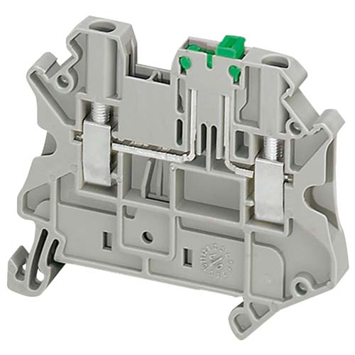 SE Terminal block Linergy TR screw type knife disconnect 2 points 2.5mm² with test point grey