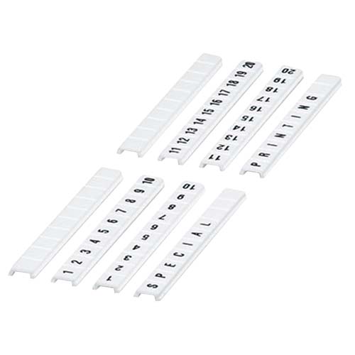 SE Marking strip Linergy TR clip in type flat 5mm printed characters 0 printed horizontal white set of 10