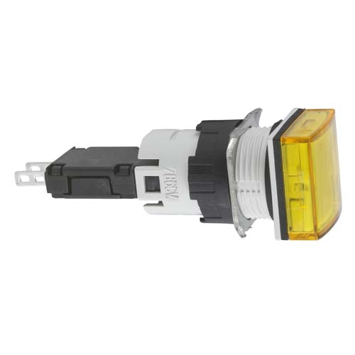 SE Complete pilot light Harmony XB6 square yellow plastic 16mm integral LED 12…24V