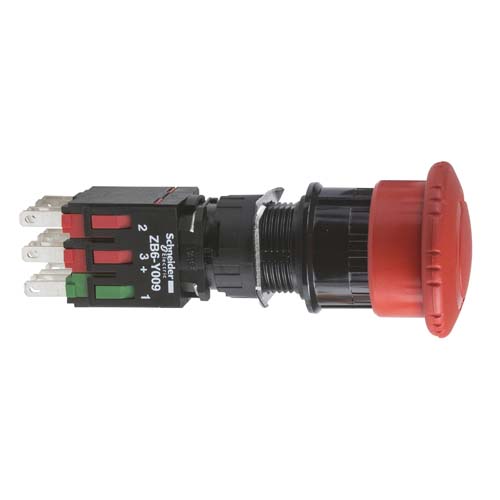 SE Complete emergency stop push button Harmony XB6 16mm red pushbutton 30mm trigger latching key release 1NO key 200