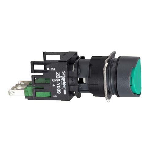 SE Complete push button Harmony XB6 green flush pushbutton 16mm spring return 1NO + 1NC unmarked