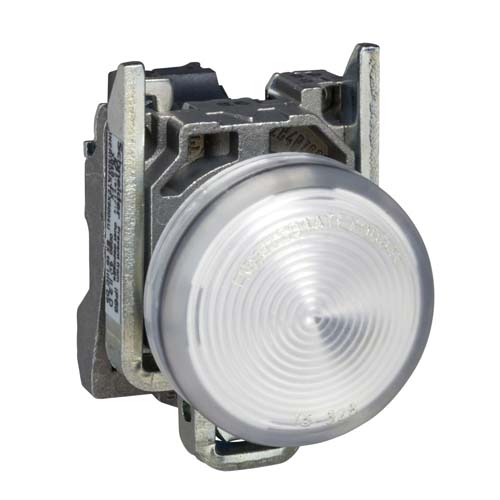SE okrugla lampica Ø 22 – IP65 – bela – integrisani LED – 24 V – stopice-ATEX
