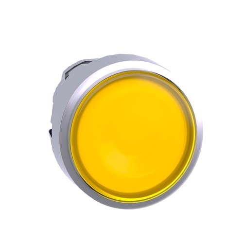 SE Head for illuminated push button Harmony XB4 metal metal yellow 22mm universal LED spring return plain lens