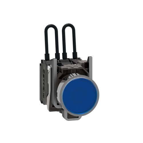 SE Push-to-test pilot light Harmony XB4 metal blue universal LED screw clamp terminals 24V